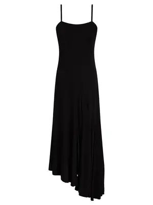 Bite Studios Contour Asymmetric Pleated Jersey Midi Dress - Black
