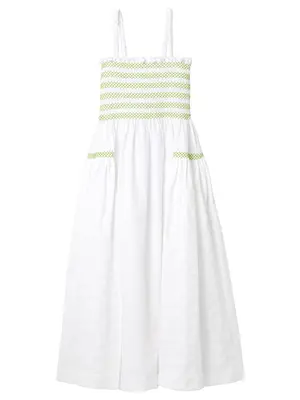 Molly Goddard Marc Smocked Cotton Dress In Pink - 65% Off