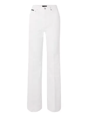 Dolce & Gabbana Cotton-twill Flared Pants - White