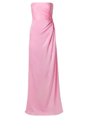 Alex Perry Strapless Gathered Gown - Pink