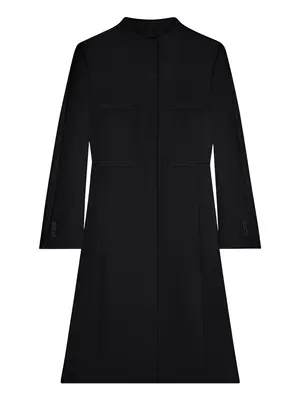 COURREGES Heritage Crepe-texture Coat - Black