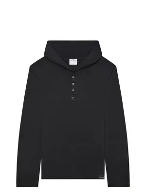 COURREGES Fine-knit Wool Hoodie - Black