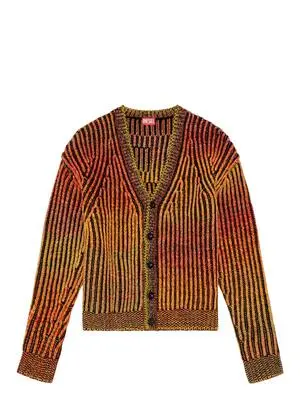 DIESEL® Oakland Ribbed Cardigan - Orange
