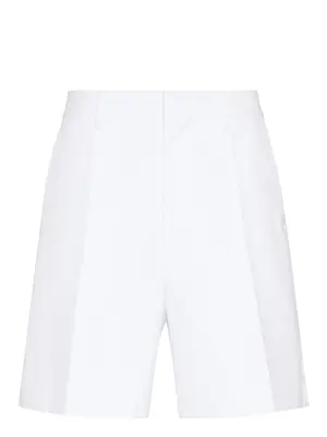Valentino Garavani Straight Leg Cotton Shorts - White