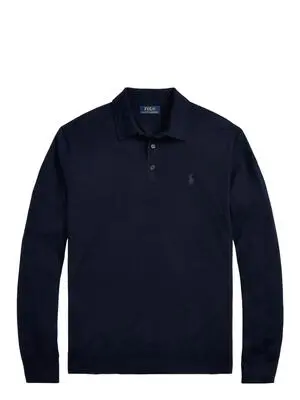 Polo Ralph Lauren Long-sleeved Wool Polo Shirt - Blue