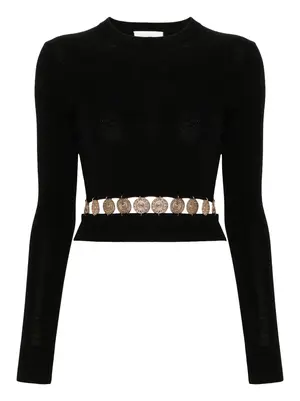 PACO RABANNE Rabanne Ribbed-Knit Top With Studs