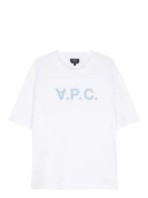 A.p.c. Flocked-logo T-shirt - White