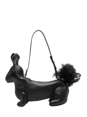 Thom Browne Squirrel-motif Leather Shoulder Bag - Black