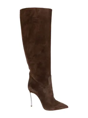 Casadei 100mm Blade Suede Boots - Brown