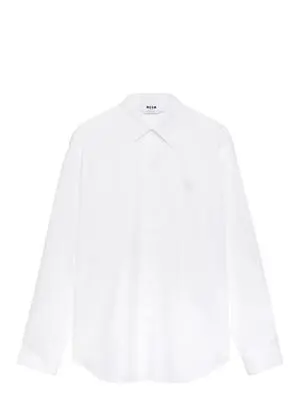 MSGM Logo-appliqué Long-sleeve Shirt - White