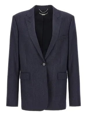 Stella McCartney Single-breasted Wool Blazer - Blue