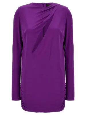 Versace Cut-out Jersey Dress - Purple