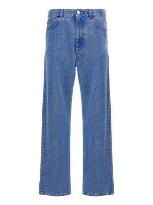 Marni Bleached Coated Denim Jeans - Blue
