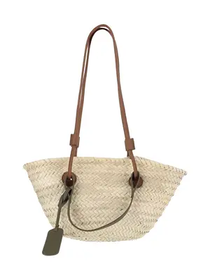 FILIPPO CATARZI Straw Tote Bag With Logo - Beige