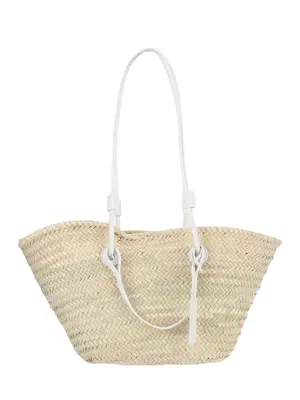 FILIPPO CATARZI Straw Tote Bag With Logo - Beige