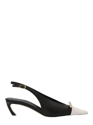 LANVIN Bico Slingbacks - White/black