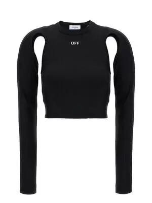 Off White Sleek Top - Black