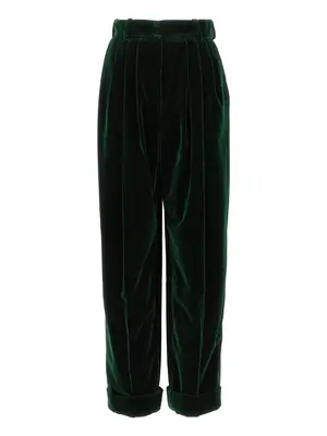 Alexandre Vauthier Boyfriend Velvet Pants - Green