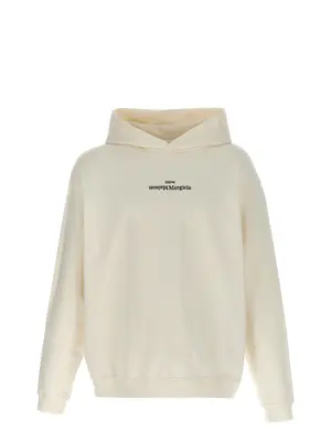 MAISON MARGIELA Logo Embroidered Hoodie White