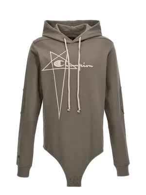 Rick Owens Champion X Hooded Bodysuit - Gray