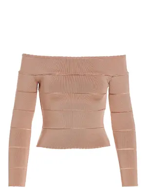 Alexandre Vauthier Off-shoulder Viscose Top - Pink