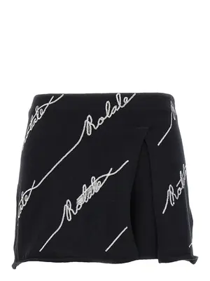 Remain Birger Christensen Sequin Logo Mini Skort - White/black