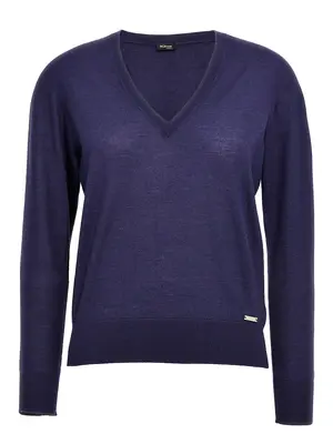 Kiton V-neck Sweater - Blue