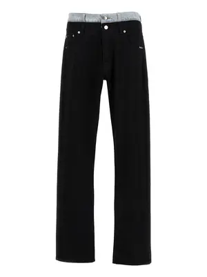 VTMNTS Double Waist Straight Leg Jeans - Black