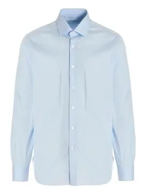 BARBA NAPOLI Poplin Shirt - Light Blue