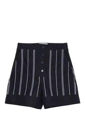 3.1 Phillip Lim Wave-stitching Thigh-length Shorts - Blue