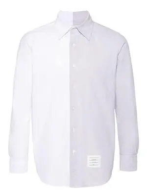 Thom Browne Colour-block Cotton Shirt - Grey