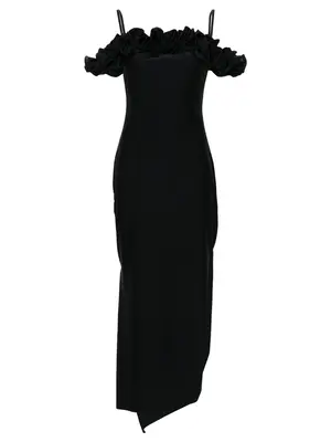 Coperni Ruffle-detail Maxi Dress - Black
