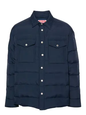 Kenzo Classic-collar Quilted Shirt Jacket - Blue