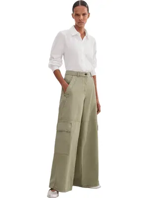 ME+EM Relaxed Straight-Leg Utility Pant Silver Sage
