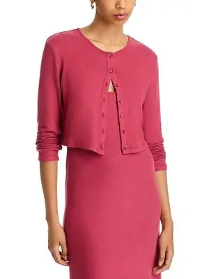 LESET Lauren Crewneck Cardigan Radish