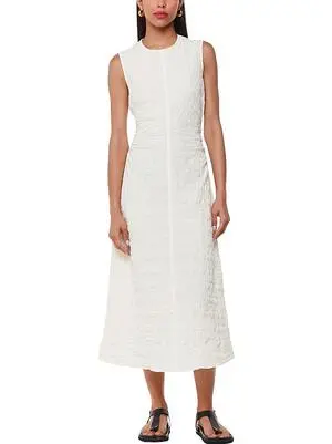 WHISTLES Lori Ruched Midi Dress