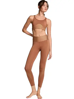 Victoria's Secret Vsx Vs Essential Shine Pocket Leggings - Brown
