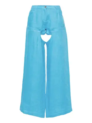 ALESSANDRO VIGILANTE High-waist Wide-leg Trousers - Blue