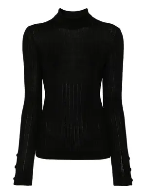 Moncler Ribbed Knit Jumper - Black