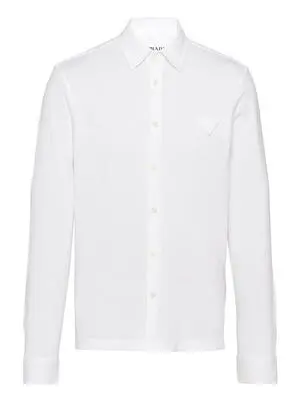 Prada Triangle-logo Cotton Shirt - White