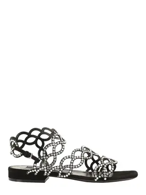 SERGIO ROSSI Sr Mermaid Crystal-embellished Sandals - Black