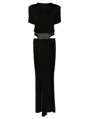 ALMAZ Coupe Lace-panelling Gown - Black