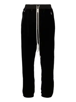 Rick Owens Drop-crotch Velour Track Pants - Black