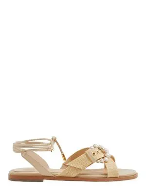 CAMILLA ELPHICK Ava Raffia Sandals - Natural