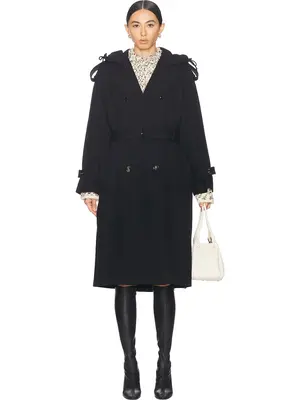 Bottega Veneta Wool Trench Coat - Midnight Blue