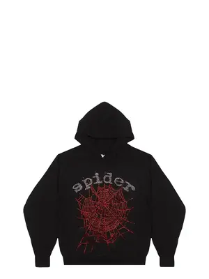 SP5DER Og Rhinestone Hoodie - Black