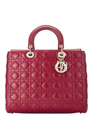 DIOR Cannage Quilted Lambskin Lady Dior Large