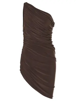Norma Kamali Diana Ruched Minidress - Brown