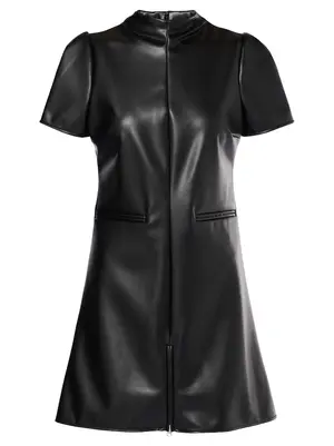 COURREGES Courrèges Faux Leather Mini Dress - Black