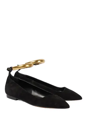 Isabel Marant Leanor Embellished Ballet Flats - Black